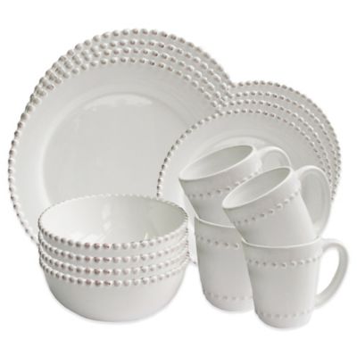 Bianca Bead Round 16-Piece Dinnerware Set - Bed Bath & Beyond