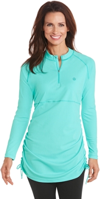 Coolibar Upf 50 Womens Ruche Swim Shirt Ebay