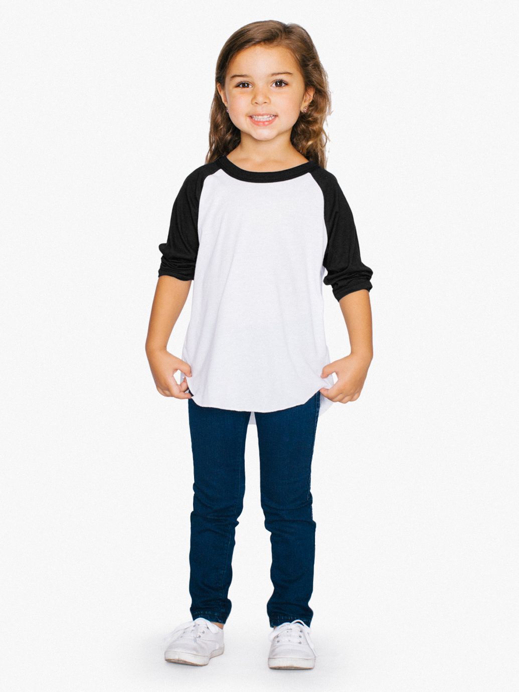 Toddler 50/50 3/4 Sleeve Raglan | American Apparel