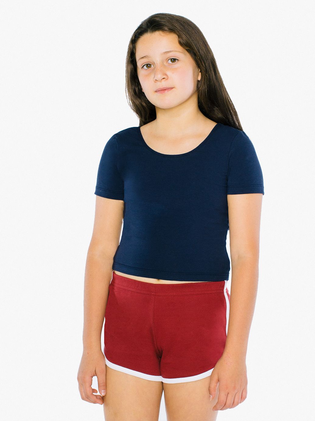 Kids' Cotton Spandex Jersey Crop T-Shirt | American Apparel