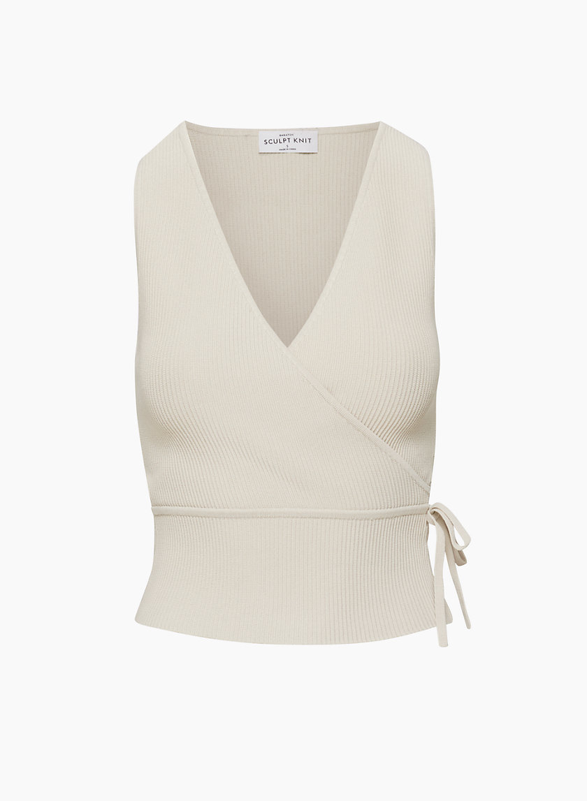 Babaton SCULPT KNIT WRAP TOP | Aritzia US