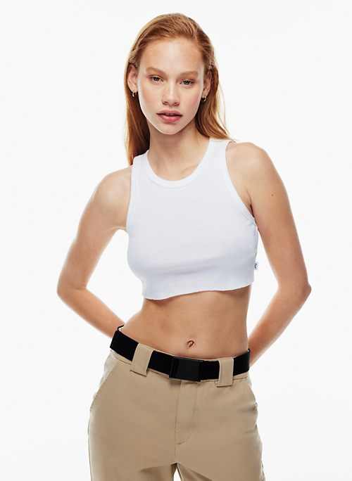 Tna RIBBED CROPPED RACER TANK | Aritzia US