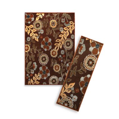 Bristol Floral Rugs in Brown - Bed Bath & Beyond