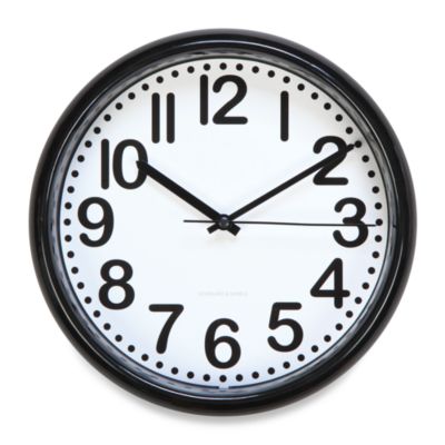 8-Inch Wall Clock with Black Trim - Bed Bath & Beyond