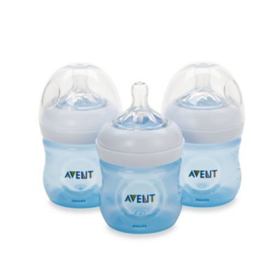 Philips Avent Natural 4-Ounce Bottle in Blue (3-Pack) - buybuy BABY