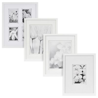 Real Simple® White Wood Wall Frame with White Double Mat - Bed Bath ...