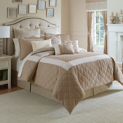 Winslet Comforter Set in Tan - Bed Bath & Beyond