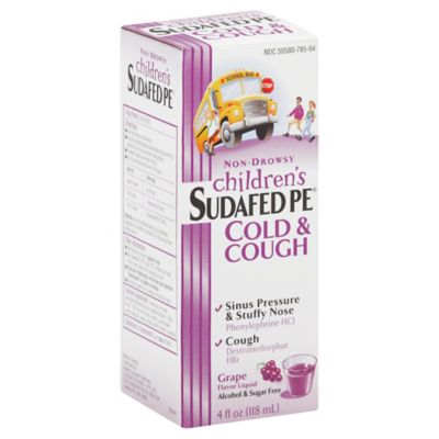 Children's Sudafed PE® 4 oz. Cold & Cough Liquid in Grape - Bed Bath ...