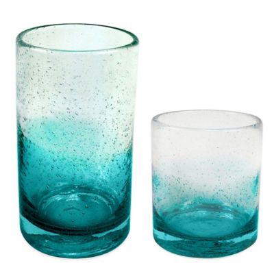 Ombre Bubble Glass Drinkware in Teal - Bed Bath & Beyond