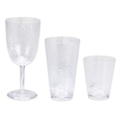 Certified International Acrylic Hammered-Glass Drinkware Set in Clear ...