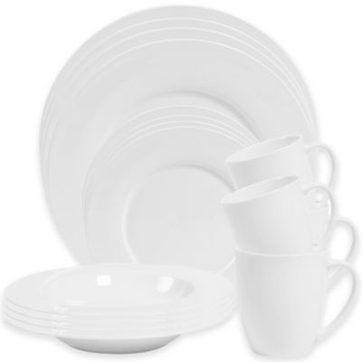 Grace 16-Piece Dinnerware Set in White - Bed Bath & Beyond