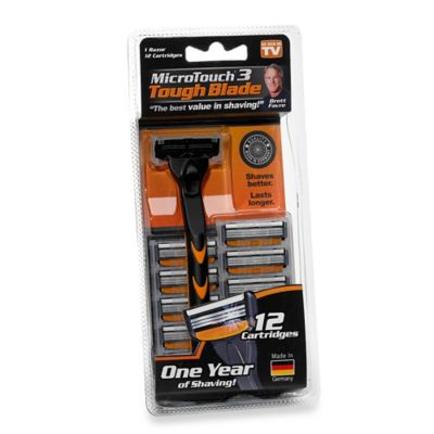 MicroTouch Tough Blade Razor with 12 Cartridges - Bed Bath & Beyond