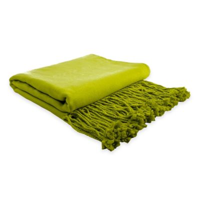 Buy PUR Cashmere Velvet Throw in Chartreuse from Bed Bath & Beyond