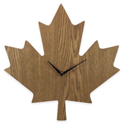 Maple Leaf Wood Grain Wall Clock - Bed Bath & Beyond