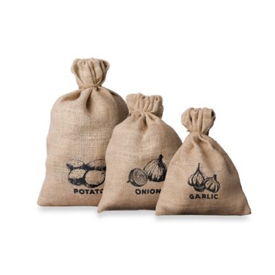 3-Pack Burlap Storage Sacks - Bed Bath & Beyond