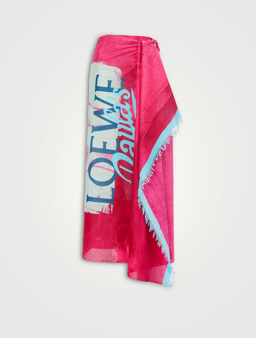 LOEWE Paula's Ibiza Sarong In Logo Print | Holt Renfrew Canada