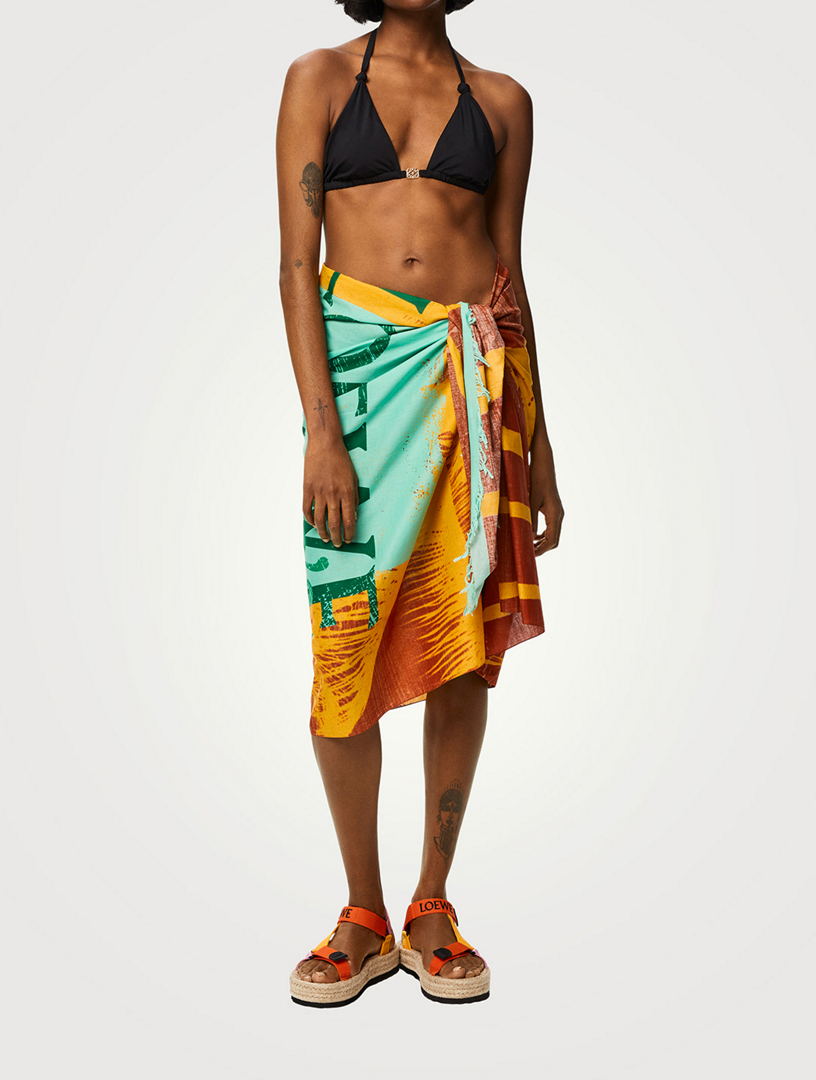 LOEWE Paula's Ibiza Sarong In Logo Print | Holt Renfrew Canada