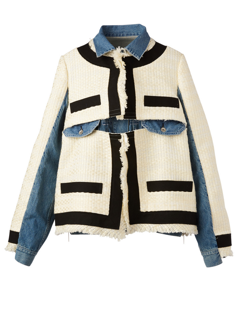 SACAI Summer Tweed Denim Jacket | Holt Renfrew Canada