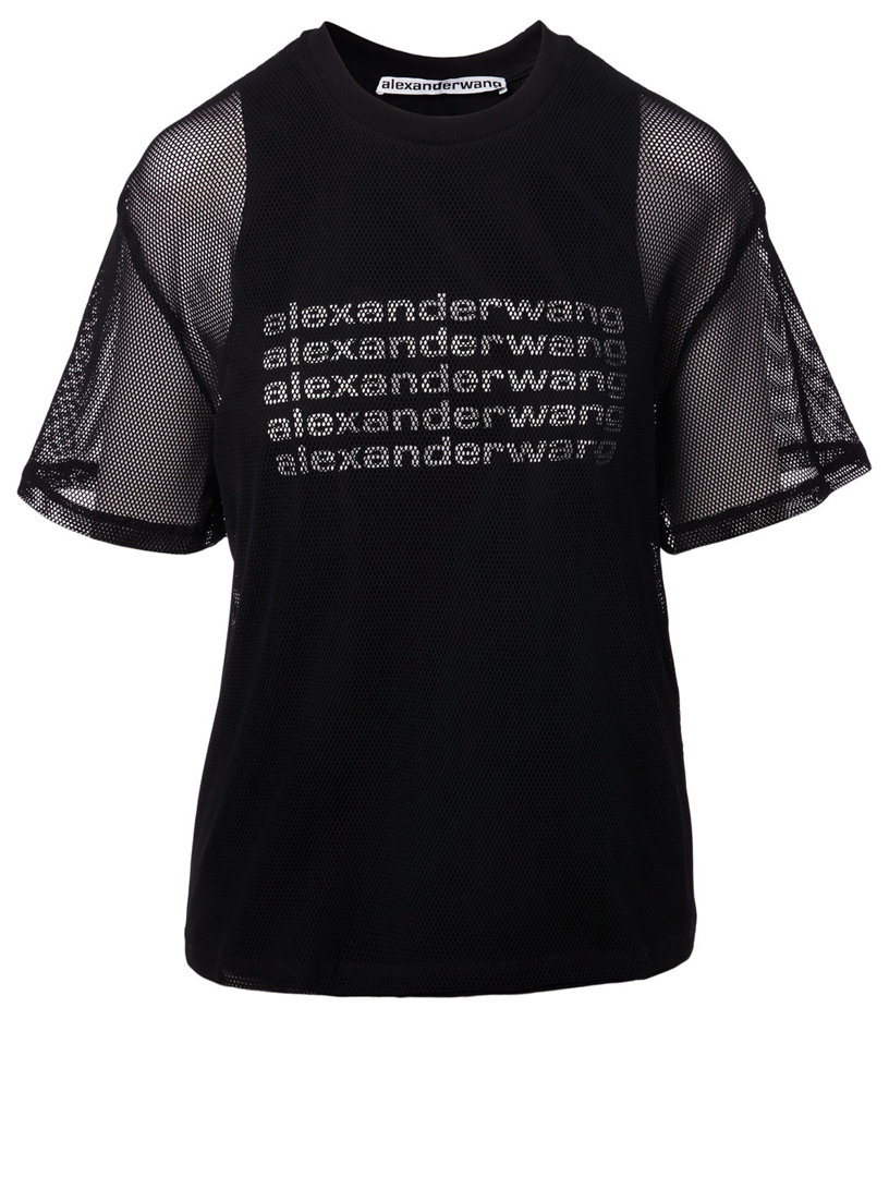 ALEXANDER WANG Mesh Logo T-Shirt | Holt Renfrew Canada