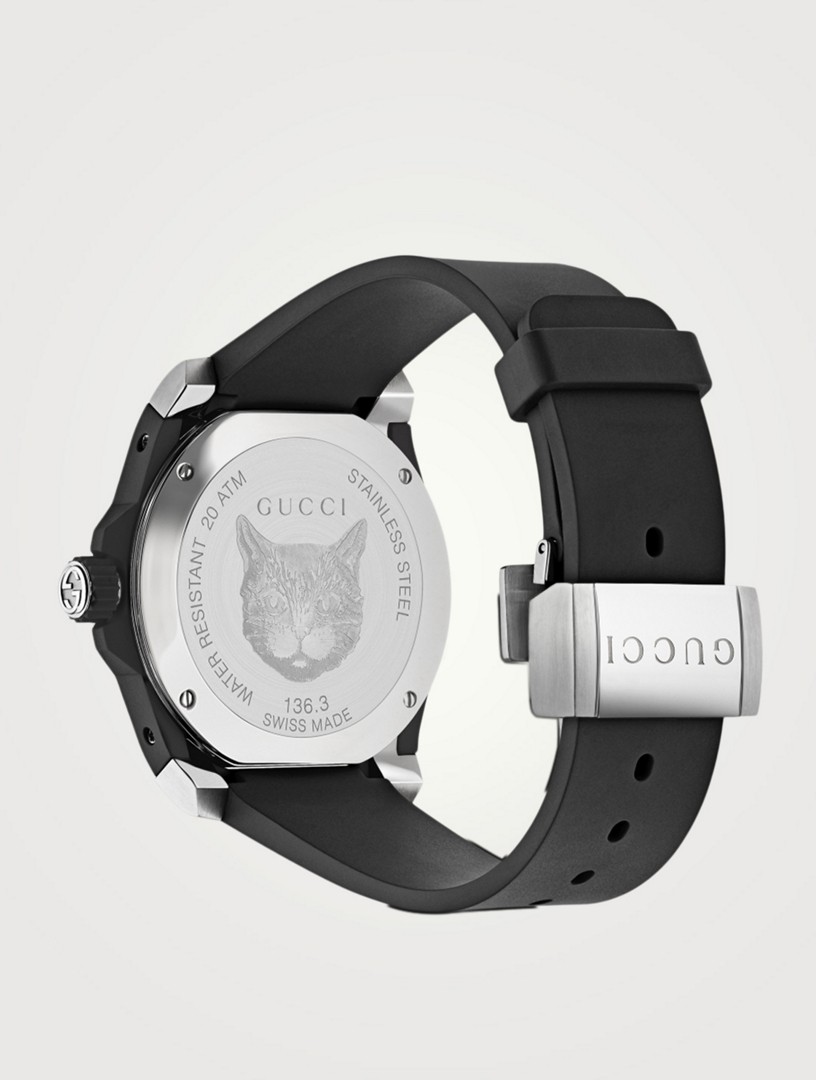 GUCCI Gucci Dive Feline Stainless Steel Rubber Strap Watch | Holt ...
