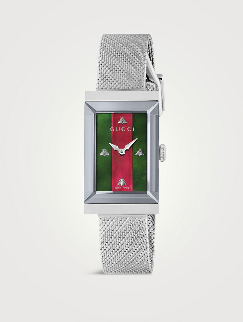 GUCCI G-Frame Stainless Steel Mesh Bracelet Watch | Holt Renfrew Canada