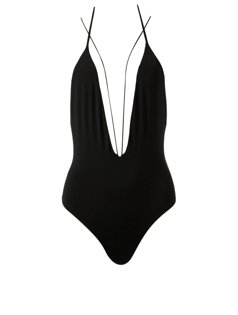 ANGELYS BALEK Deep V One-Piece Swimsuit | Holt Renfrew Canada