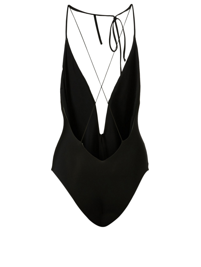 ANGELYS BALEK Deep V One-Piece Swimsuit | Holt Renfrew Canada