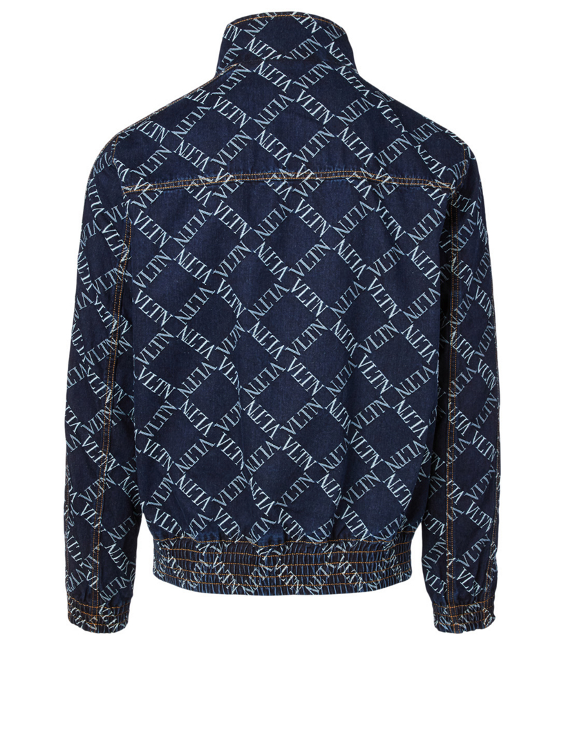 VALENTINO Zip Denim Jacket In VLTN Print | Holt Renfrew Canada