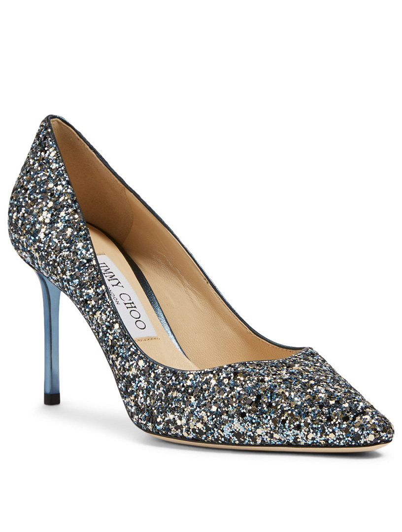 JIMMY CHOO Romy 85 Coarse Glitter Fabric Pumps | Holt Renfrew Canada