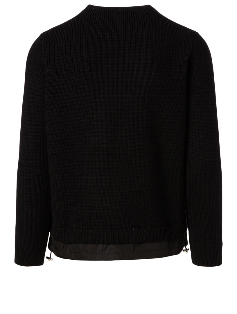MONCLER Wool Sweater With Nylon Gaiter | Holt Renfrew Canada
