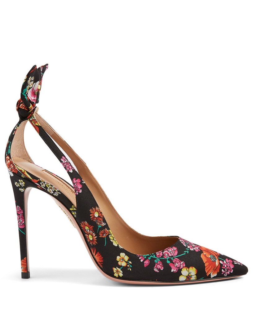 AQUAZZURA Deneuve 105 Fabric Pumps In Floral Print | Holt Renfrew Canada