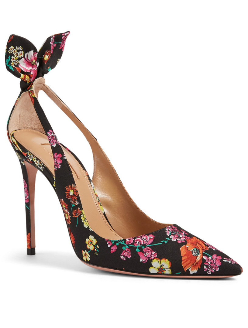 AQUAZZURA Deneuve 105 Fabric Pumps In Floral Print | Holt Renfrew Canada
