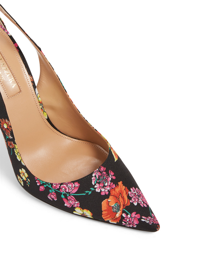 AQUAZZURA Deneuve 105 Fabric Pumps In Floral Print | Holt Renfrew Canada