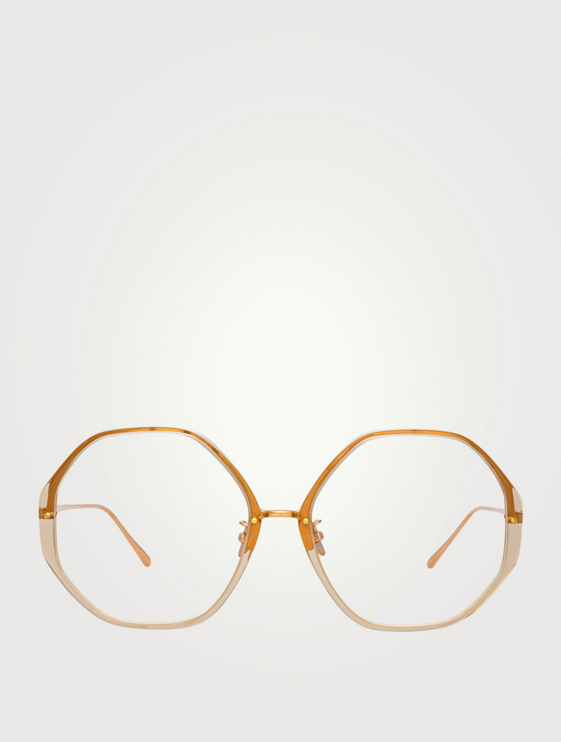 LINDA FARROW Alona Geometric Optical Glasses | Holt Renfrew Canada