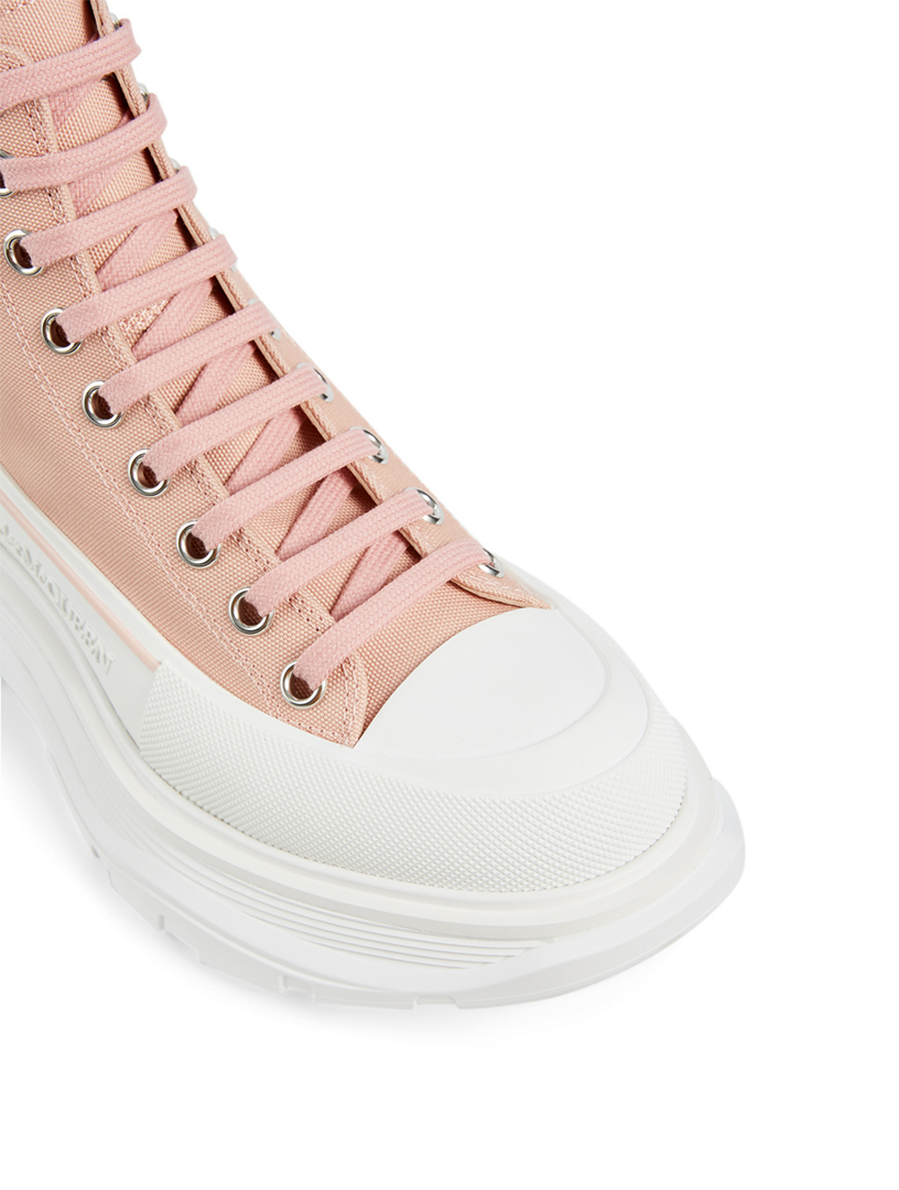 ALEXANDER MCQUEEN Tread Slick Canvas Platform High-Top Sneakers | Holt ...