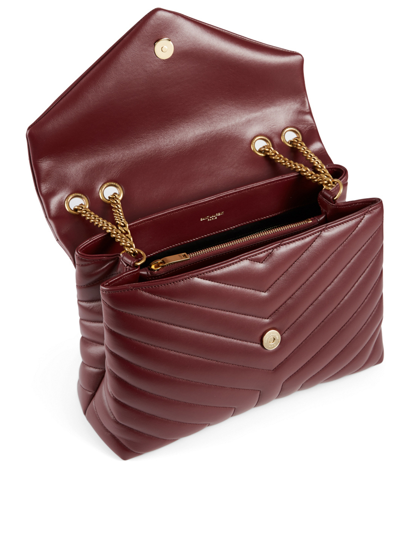 SAINT LAURENT Moyen sac à bandoulière chaîne Loulou en cuir à ...