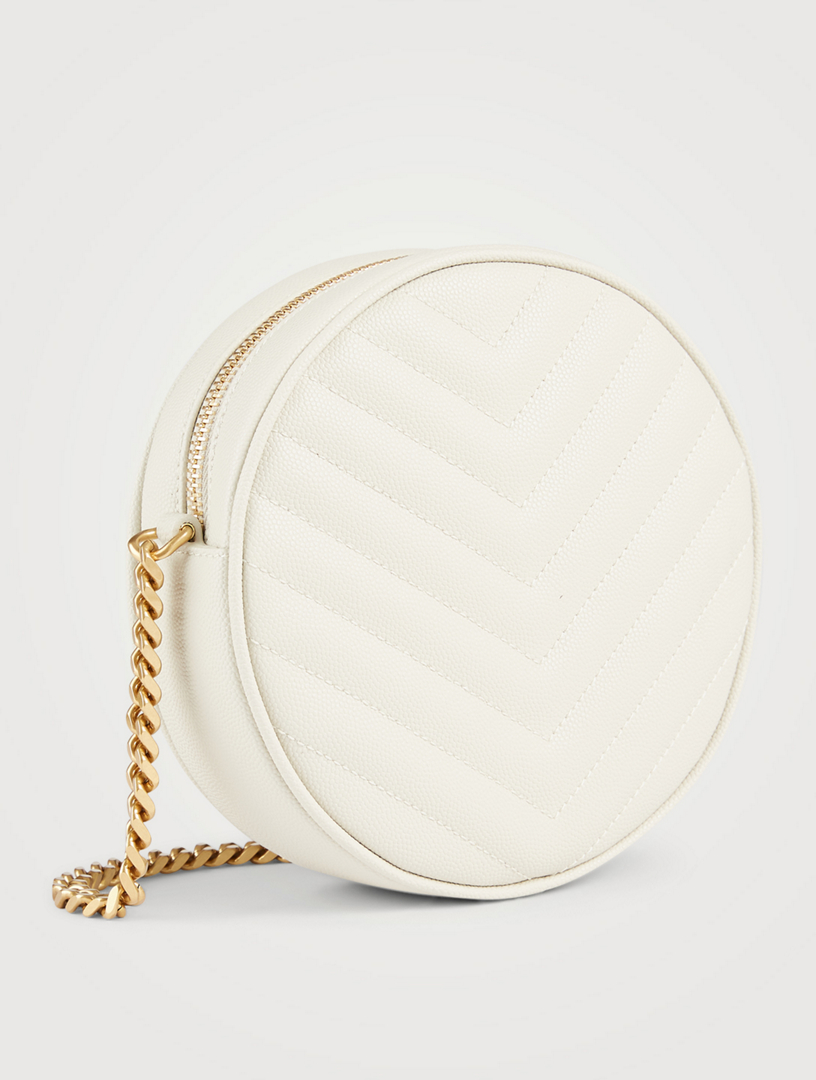 SAINT LAURENT Vinyle YSL Monogram Round Leather Crossbody Bag | Holt ...