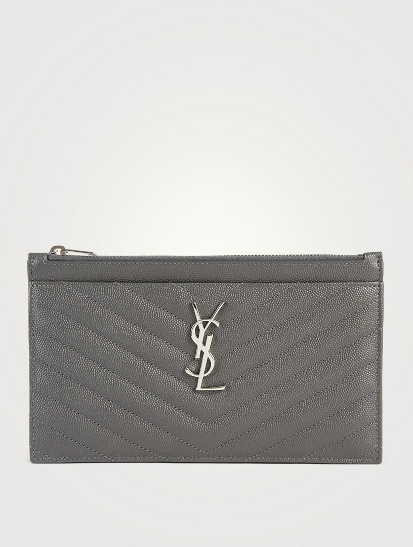 SAINT LAURENT Large YSL Monogram Leather Pouch | Holt Renfrew Canada