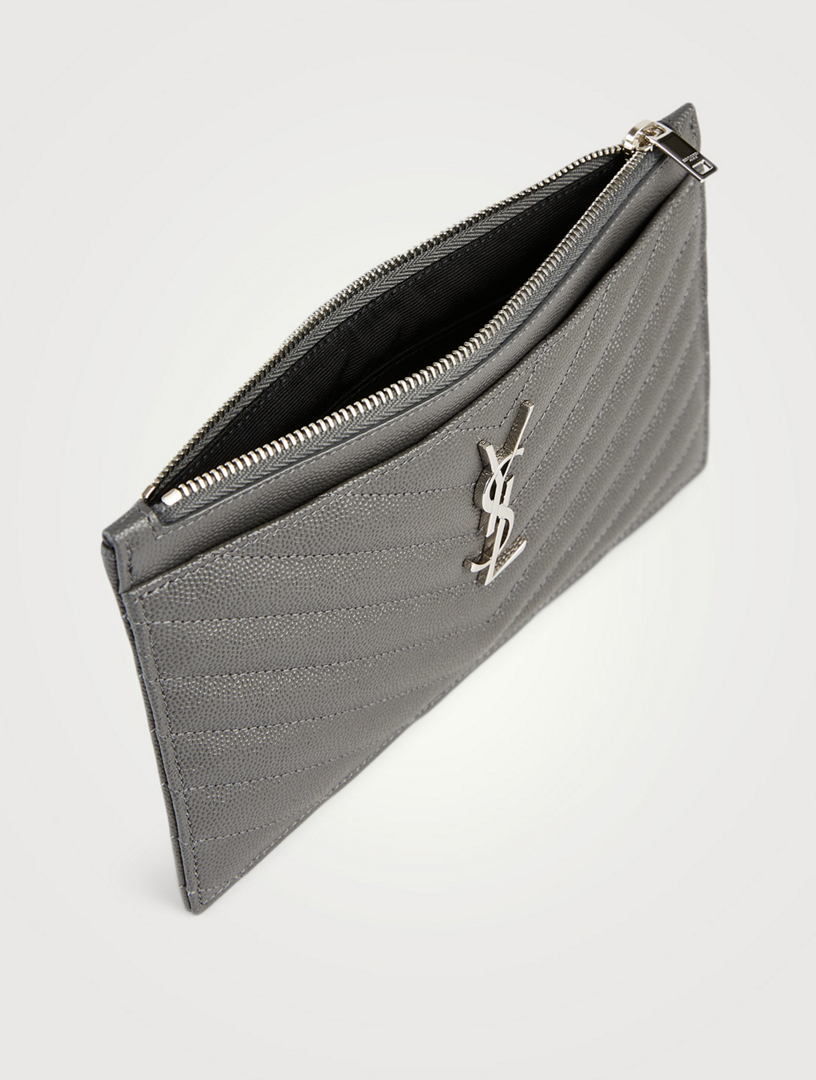 SAINT LAURENT Large YSL Monogram Leather Pouch | Holt Renfrew Canada