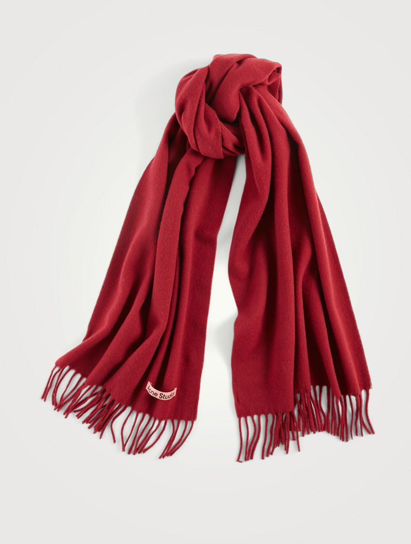 ACNE STUDIOS Narrow Wool Scarf With Fringe | Holt Renfrew Canada