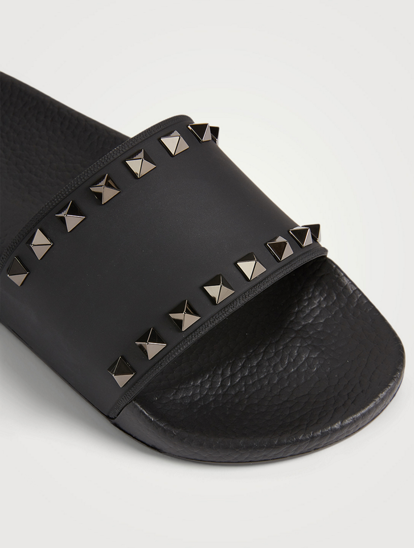 VALENTINO GARAVANI Rockstud Rubber Slide Sandals | Holt Renfrew Canada