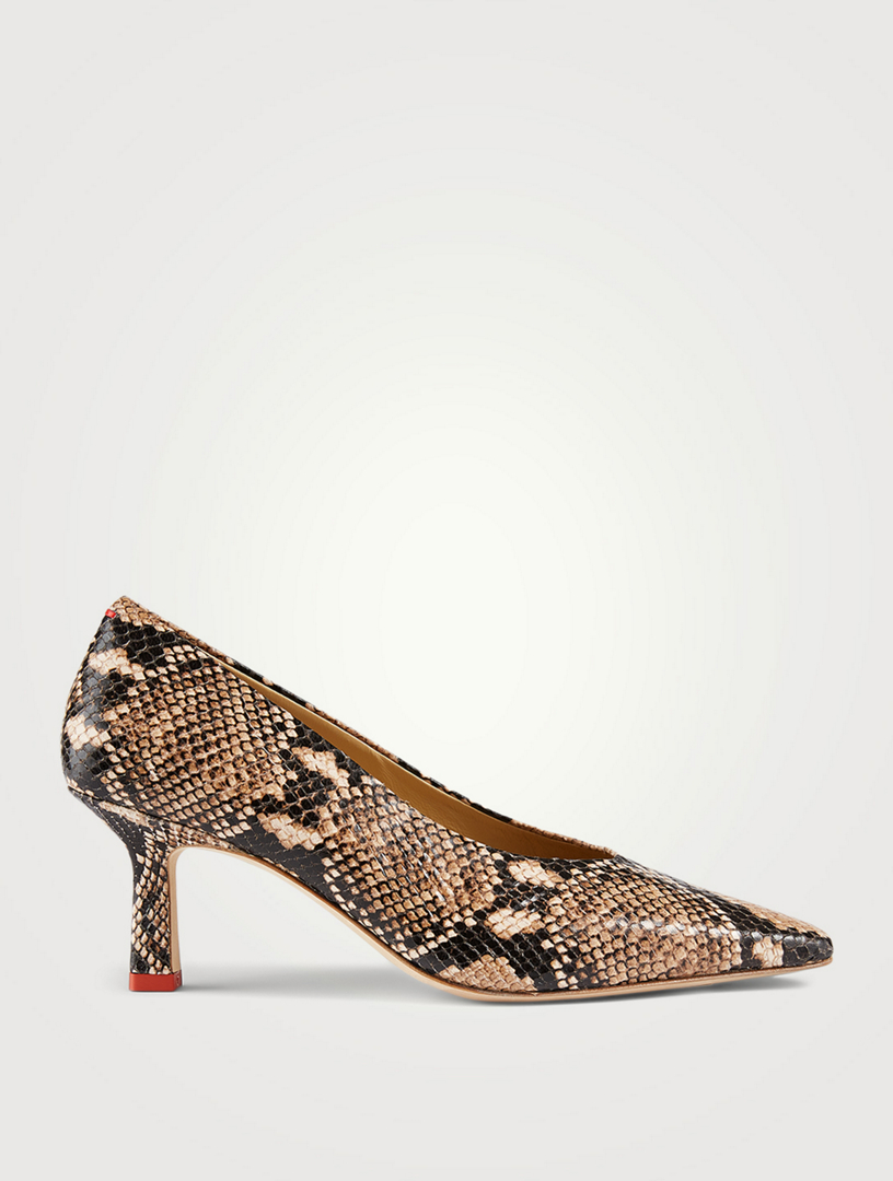 AEYDE Penelope Leather Pumps In Snake Print | Holt Renfrew Canada