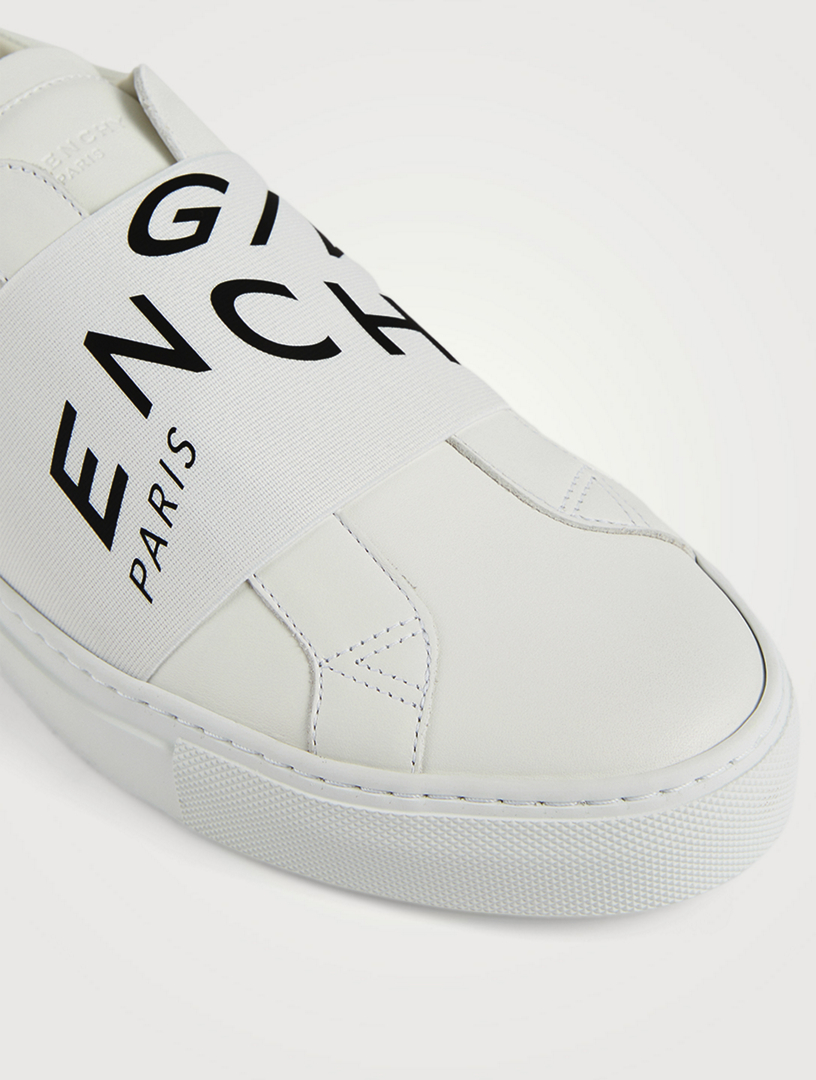 GIVENCHY Urban Street Leather Slip-On Sneakers With Refracted Logo Band ...