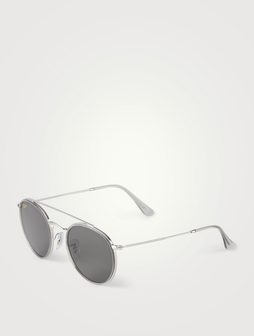 RAY-BAN RB3647N Round Double Bridge Sunglasses | Holt Renfrew Canada