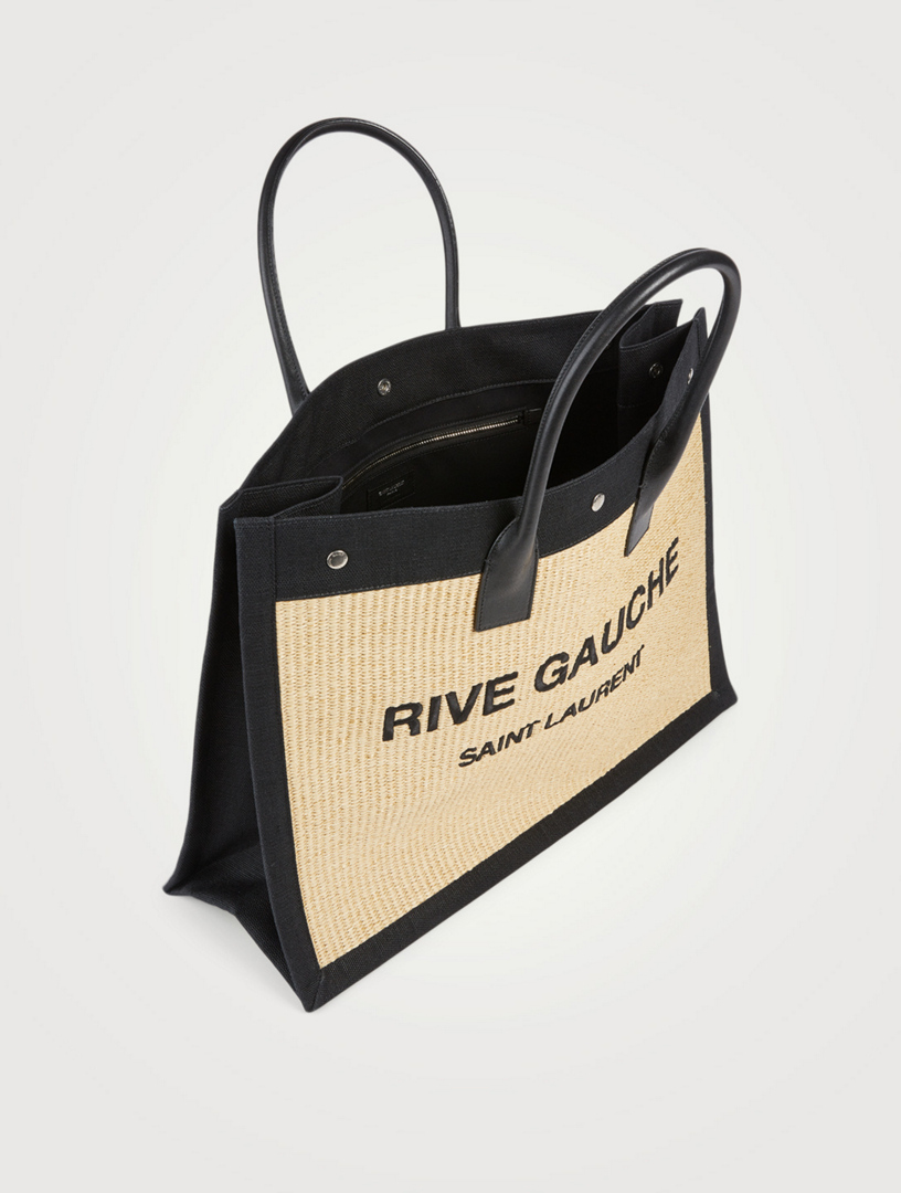 SAINT LAURENT Rive Gauche Raffia Tote Bag | Holt Renfrew Canada