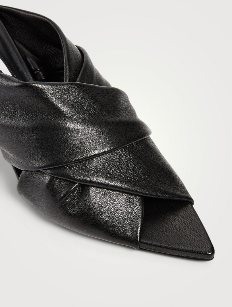 JIL SANDER Twisted Leather Heeled Mule Sandals | Holt Renfrew Canada