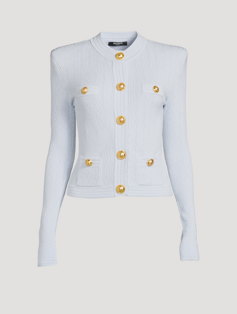 BALMAIN Cropped Knit Cardigan | Holt Renfrew Canada