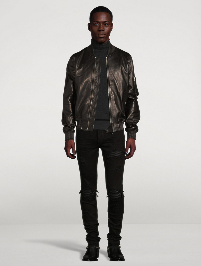 AMIRI Leather Bomber Jacket | Holt Renfrew Canada