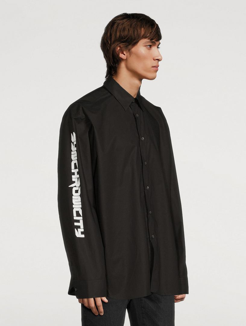 RAF SIMONS Cotton Shirt With Sleeve Print | Holt Renfrew Canada