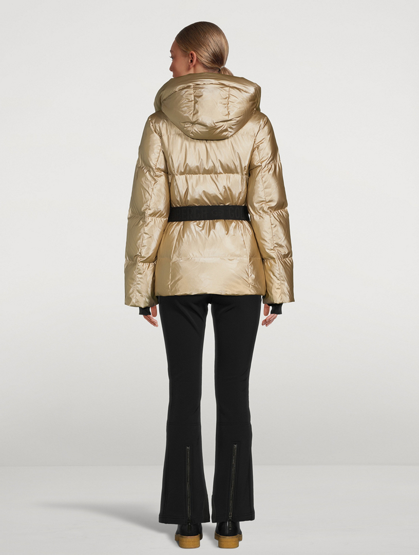 GOLDBERGH Grace Belted Metallic Down Jacket | Holt Renfrew Canada